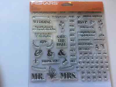 Fiskars Clear Acrylic Stamp Set DIY Wedding Invitation 146740-1001 NEW ...