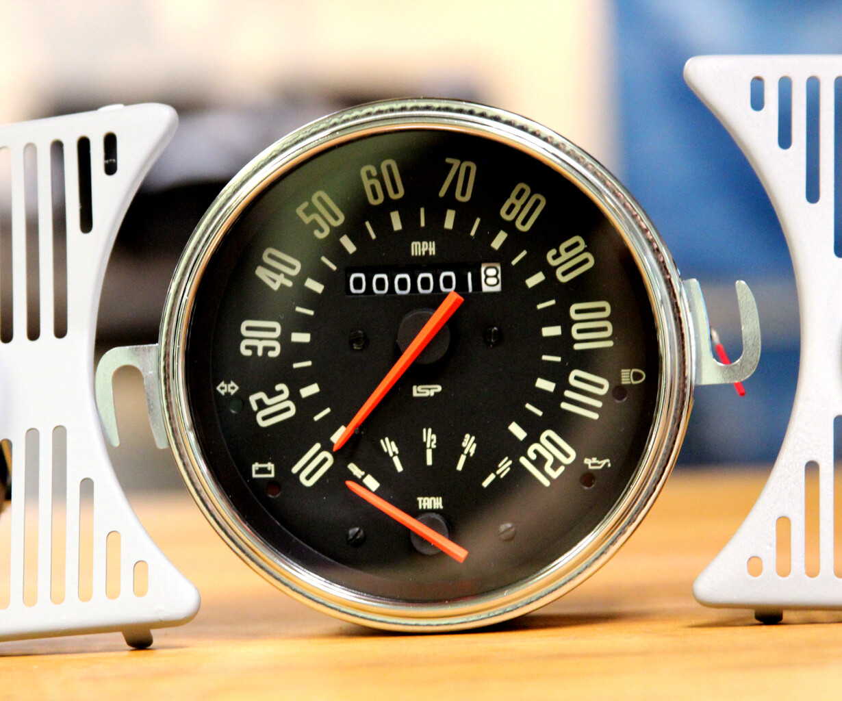 VW TYPE 1 BUG ISP RALLY GAUGE SET 120MPH SPEEDO w/GAS 80mm TACHOMETER ...