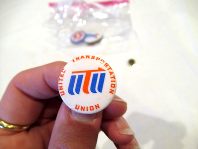 United Transportation Union pin, red white blue | eBay