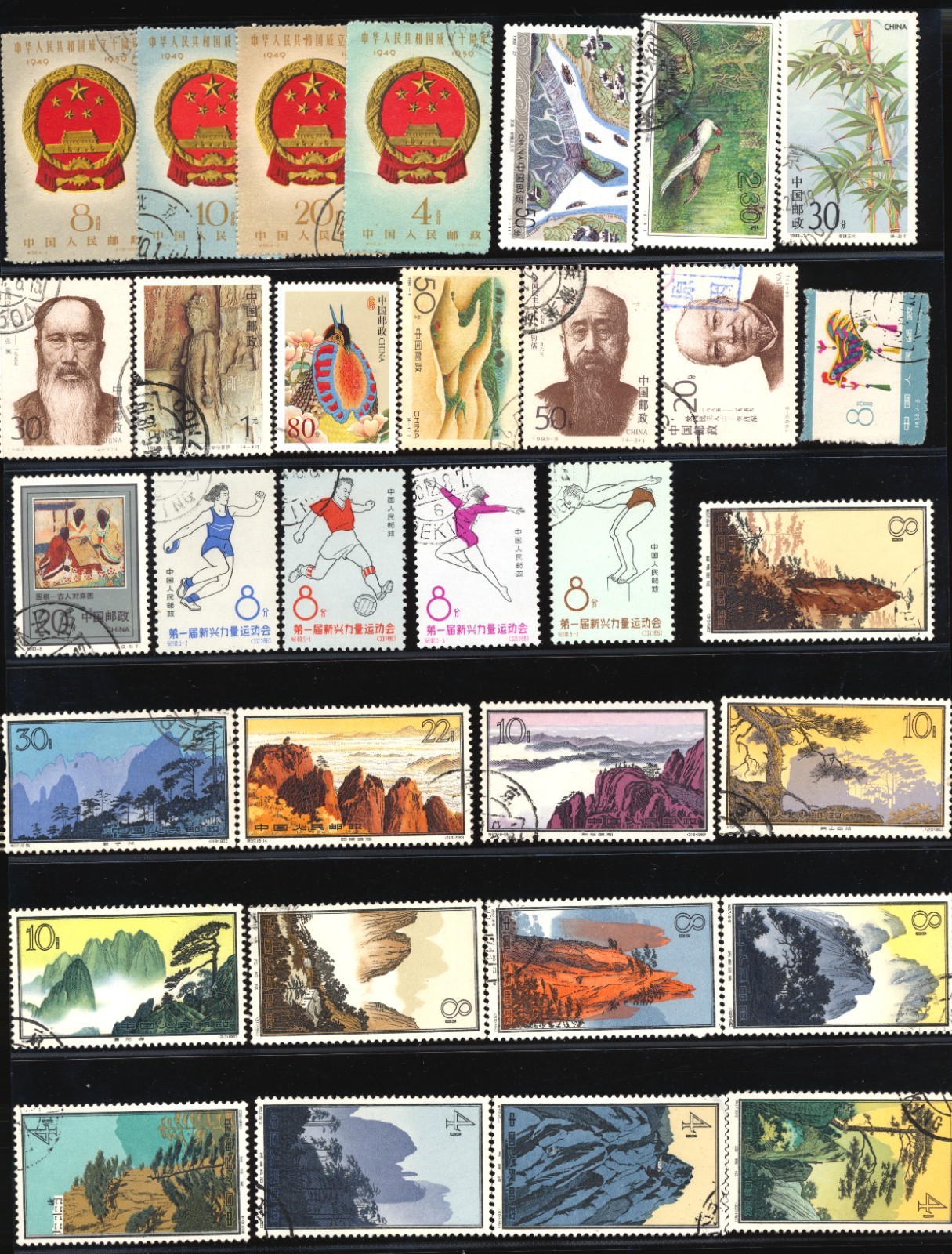 CHINA EARLY STAMPS ISSUES DISPLAY ON CARD FINE USED LOT A813 | eBay ...