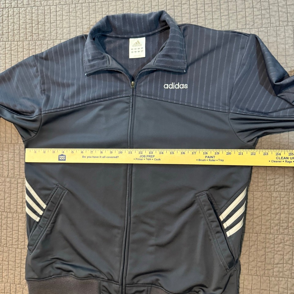 Vtg Y2K Adidas Jacket Men's Small Blue Track Warmup Sportswear Full Zip ...