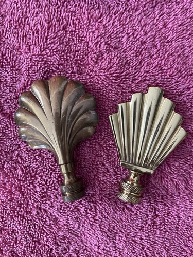 Large 2 Brass Finish Fan Design Chain Extension Lamp Light Finial ...