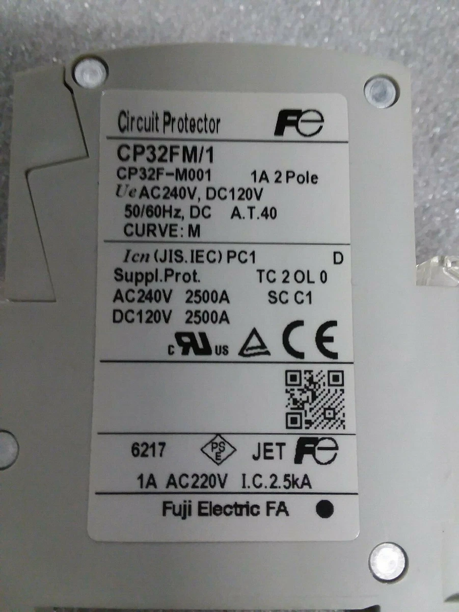 FUJI CP32FM/1W 2P 1A AMP 240V-AC MINIATURE CIRCUIT BREAKER, 58% OFF
