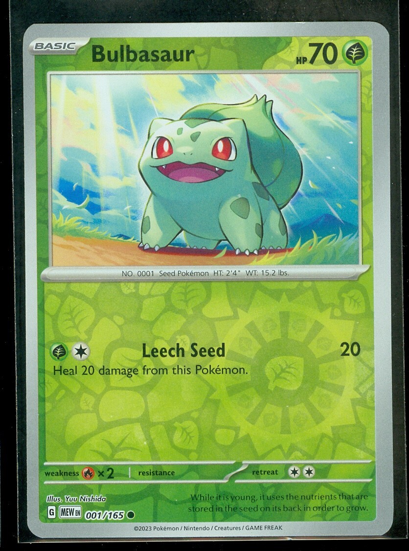 Pokemon BULBASAUR 001/165 Pokemon 151 - Rev Holo - - MINT | eBay