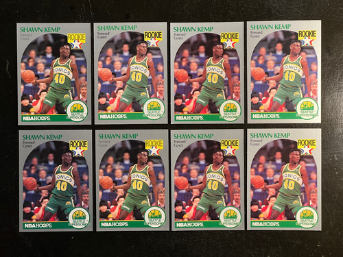 (8) 1990 NBA Hoops Shawn Kemp # 279 Rookie Cards Seattle Supersonics NR ...