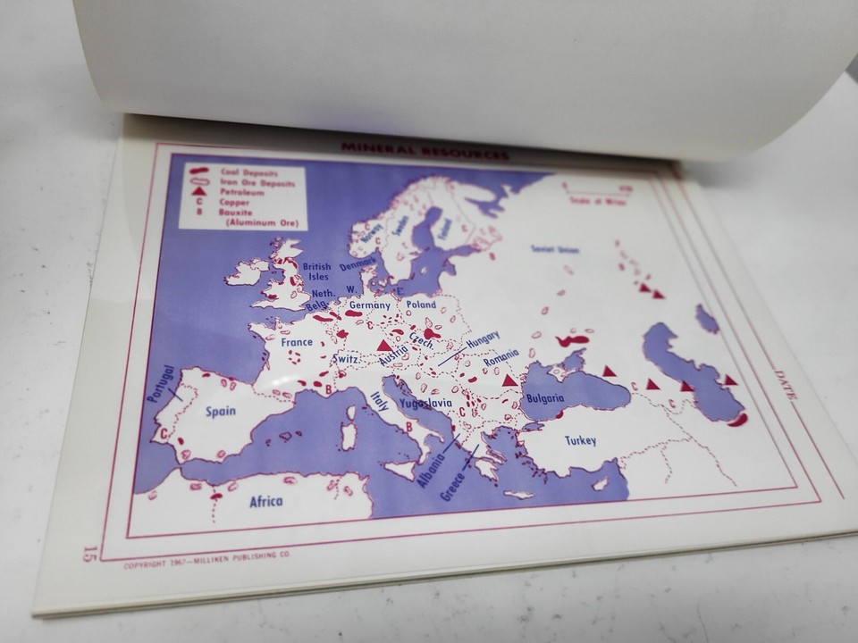 Milliken Map Reading:Europe Part 1 & 2 Transparency Books 1967 | eBay