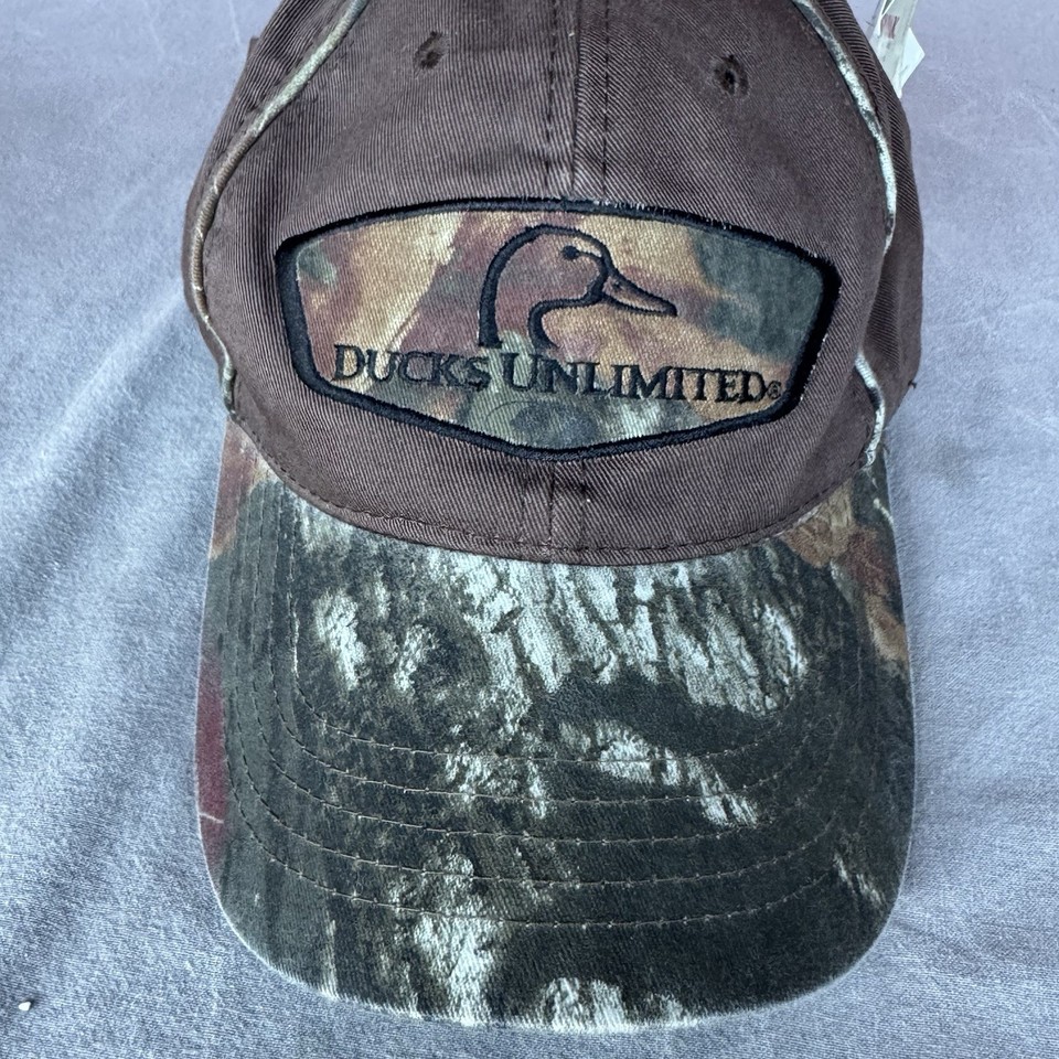 Ducks Unlimited Mossy Oak Camo Adjustable Strapback Hat Cap With Patch ...