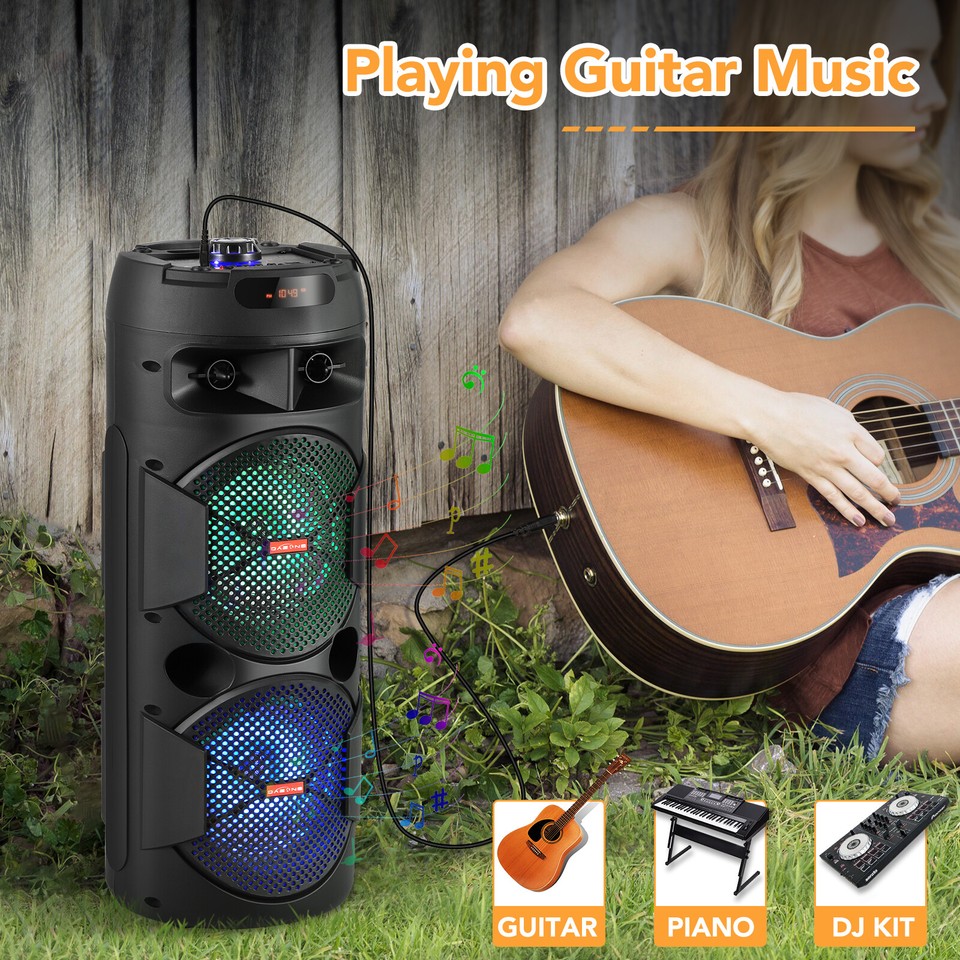 5000W Loud Portable Bluetooth Speaker Sub woofer Heavy Bass Sound ...
