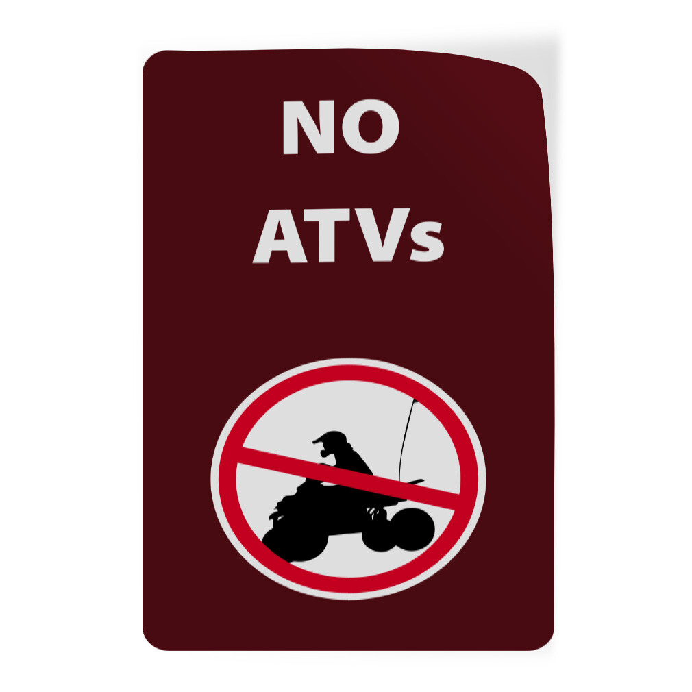 Vertical Vinyl Stickers No Atvs Activity Sign Park Signs Park ...