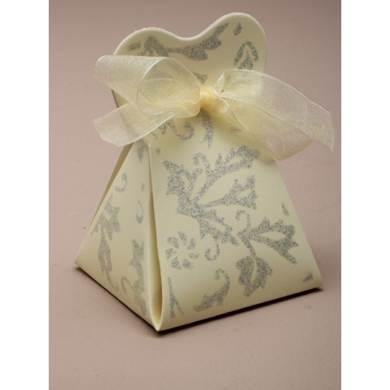 NEW Cream Heart Top With Glitter 5.5x5x9cm Wedding Favour Gift Box ...