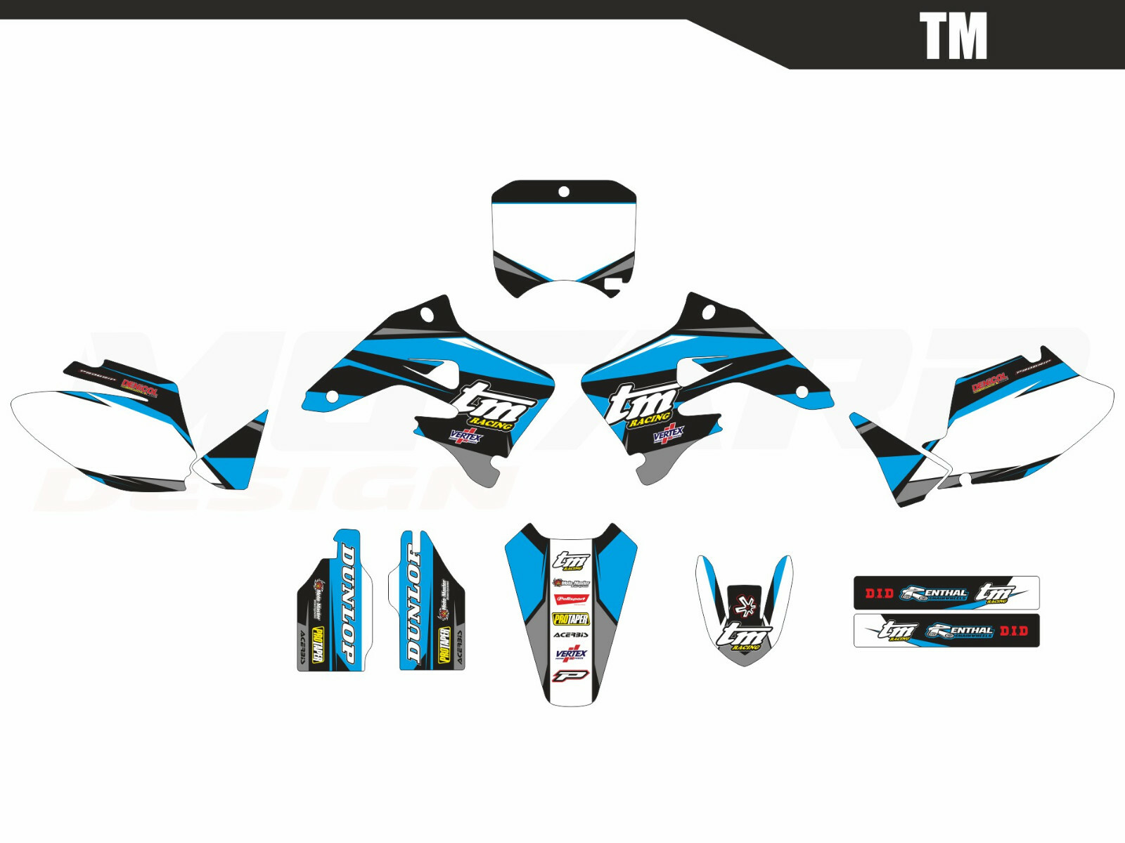 Motard graphics kit TM Racing 4 stroke 2004 2005 2006 2007 04 05 06 07 ...