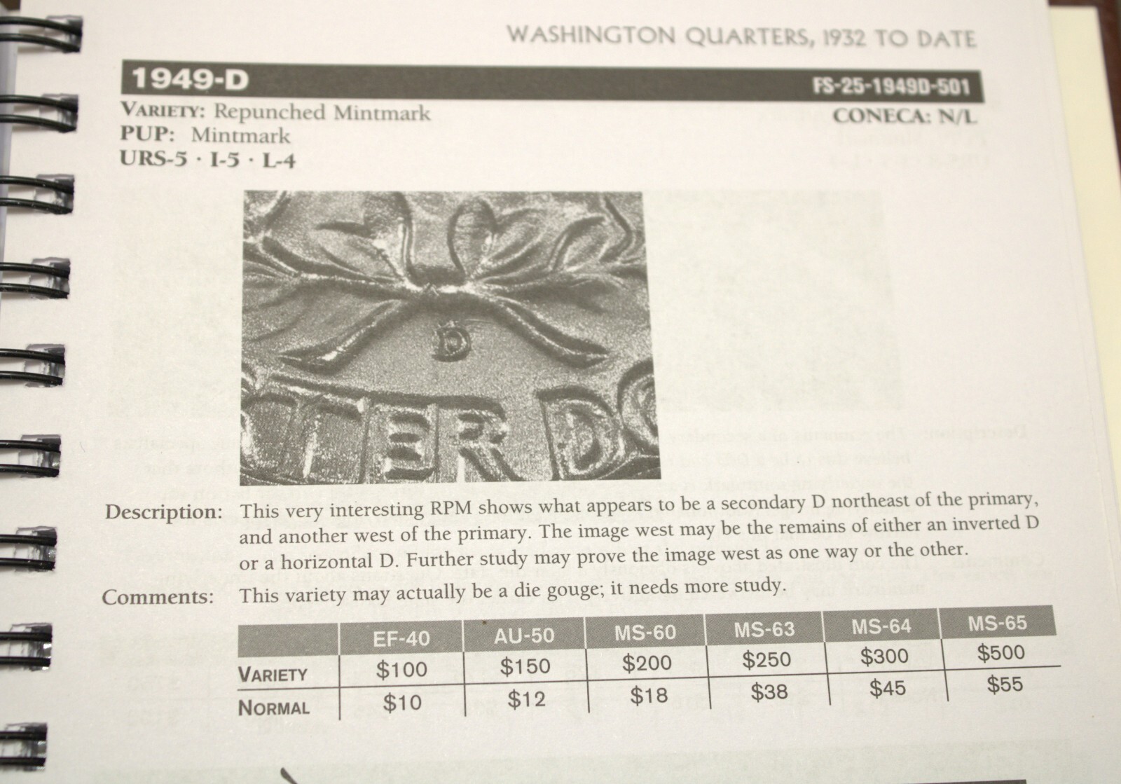 1949 D/D Washington Quarter Gem BU Obverse Die Break Lot 388 | eBay