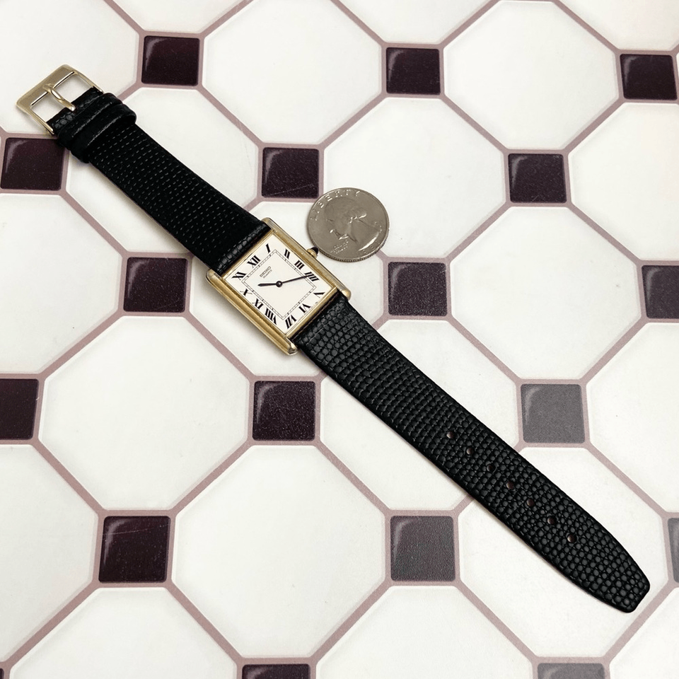 Vintage Seiko Tank Style Men’s Unisex Watch Roman Numerals Cabochon ...