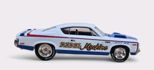 1970 AMC REBEL MACHINE Diorama Collectible DieCast Model Car 1:64 White ...