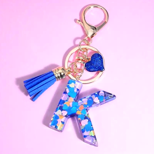 Fashion Letter Blue K Keychain Wallet Bag Backpack Car Key Pendant Men ...