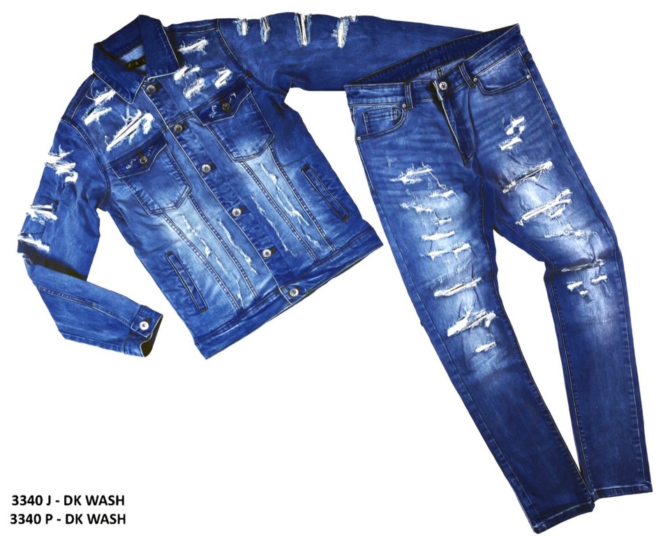 New Men's Moto Biker Distressed Denim Jean Jacket Set: M to 3xl Jeans ...