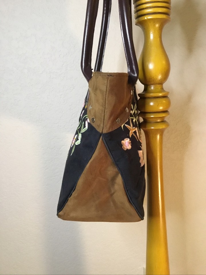 Vintage Mad Bags Handmade Natural Taffeta Silk Handbag/ Purse Chocolate ...