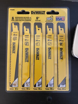 Dewalt 6 Pc. Reciprocating Saw Blade Kit, 6-24 TPI, 6 in, DW4856, Made ...