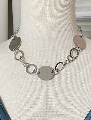 Sterling Silver 925 Large Round Link Necklace 50.66 grs. 18" (J-204) | eBay