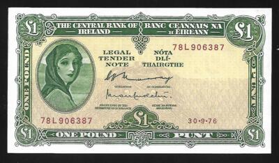 Ireland - One Pound Note - 1976 - P64d - AU/Unc. | eBay