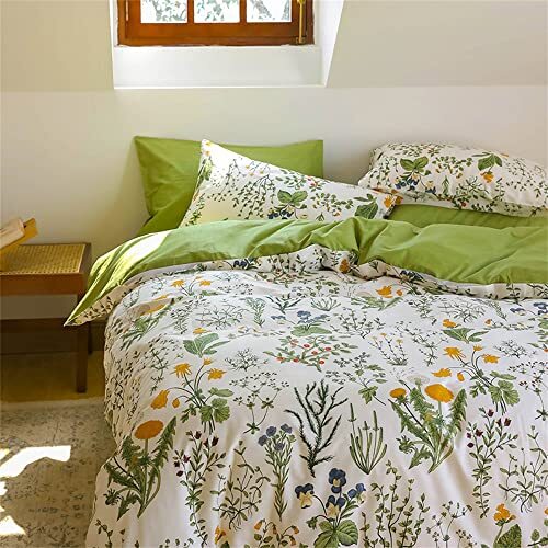 Botanical Comforter Sets Twin Sage Green Floral Twin(68"*90"-Comforter ...
