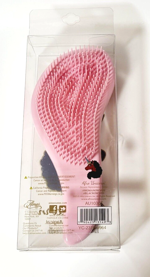 Afro Unicorn Unique Divine Magical Detangle Hairbrush Light Pink New In ...