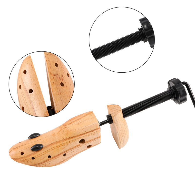 Pair of Adjustable 2-way Expander Wooden Shoe Stretcher for US Mens ...