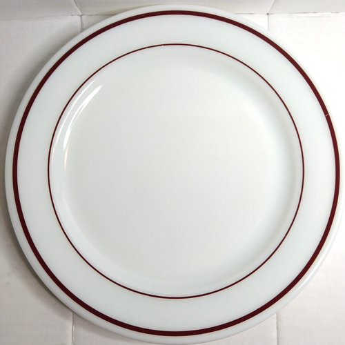 Pyrex Tableware by Corning [USA] Burgundy Bands On Rim Dinner Plate ...