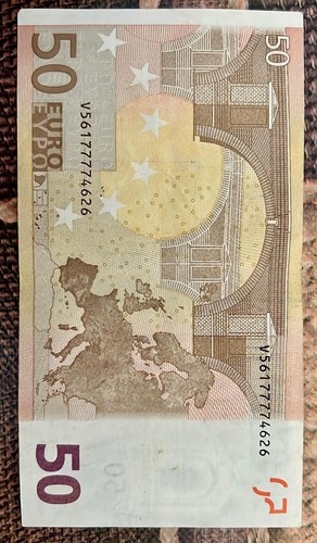 50 Euro Banknote 7777 Series 1 - Consecutive Numbers Rare banknote | eBay