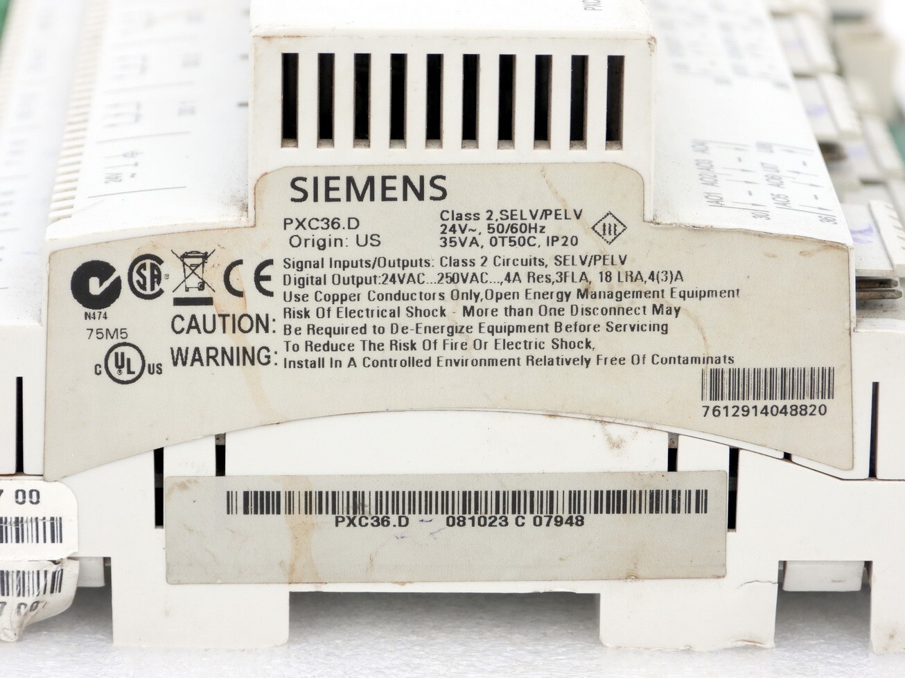 SIEMENS MODEL PXC36.D AUTOMATION STATION WITH 36 DATA POINT LON ...