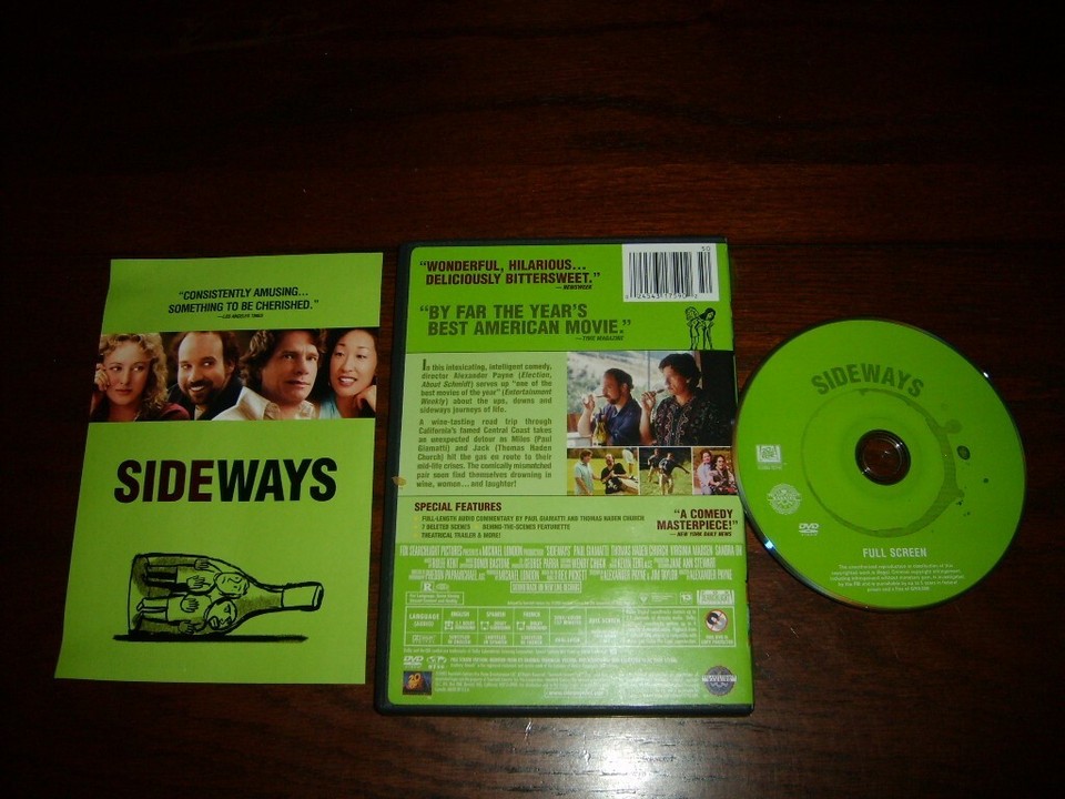 SIDEWAYS (DVD,2005,FS)~PAUL GIAMATTI~THOMAS HAYDEN CHURCH~VIRGINIA ...