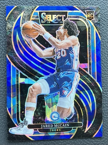 2024-25 Panini Select Jared McCain #184 RC Rookie Premier Blue Cracked ...
