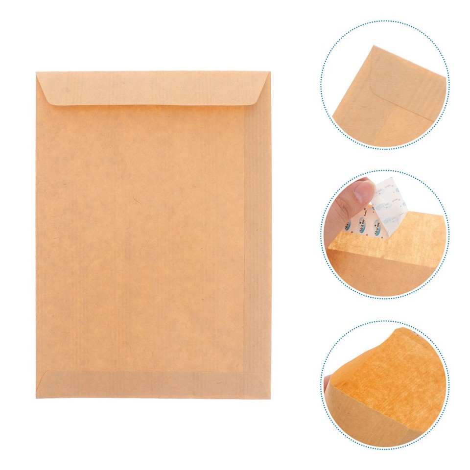 50 Pcs Kraft Paper Packets Letter Storage Envelope Sized Envelopes ...