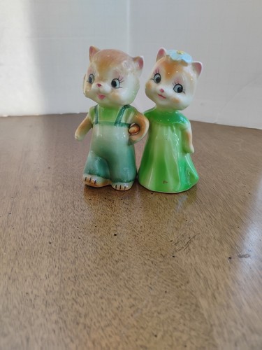 Vintage Mr & Mrs Kitty Cat Salt & Pepper Shakers MADE IN JAPAN | eBay