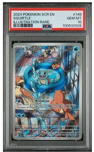 Pokemon: Stellar Crown - Squirtle 148/142 Illustration Rare [PSA 10 ...