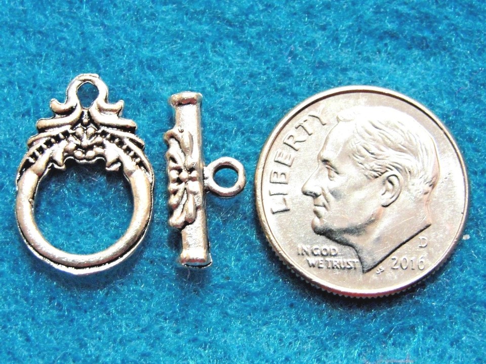 10Sets Tibetan Silver FLOWER Toggle Clasps Hooks Connector Jewelry ...