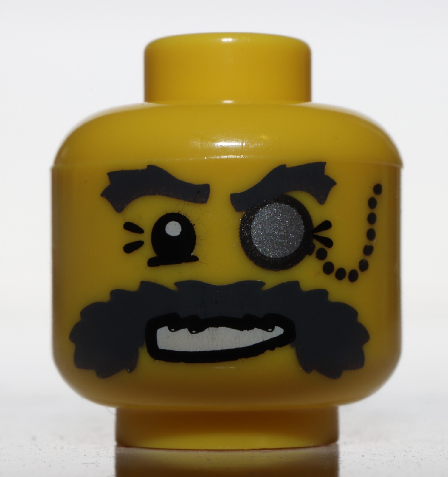 Lego Head Bushy Brows Monocole On Chain Moustache | eBay