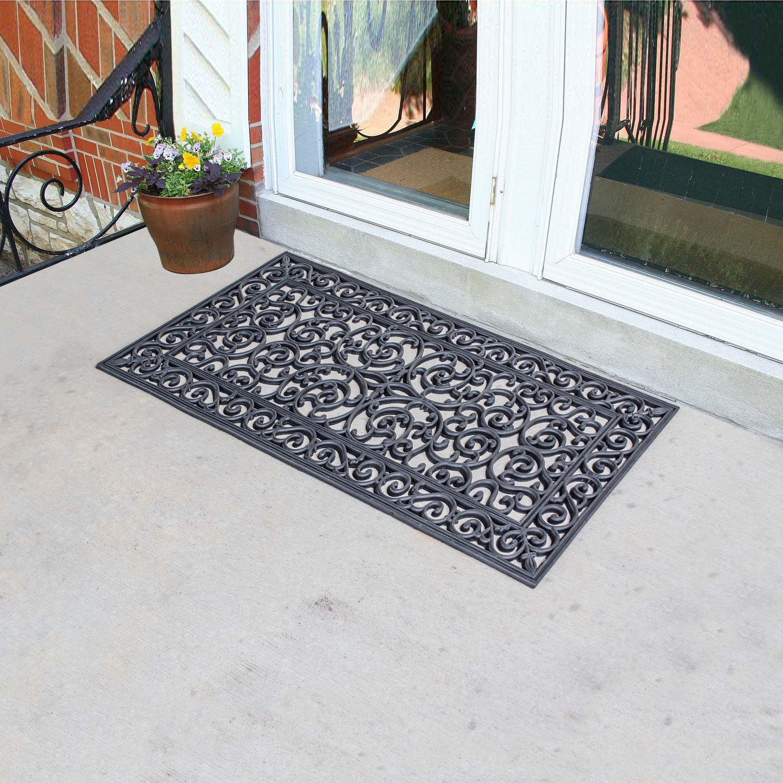 AmeriHome RMATEKIT Decorative Scrollwork Entryway Rubber Mat Set - 5 ...