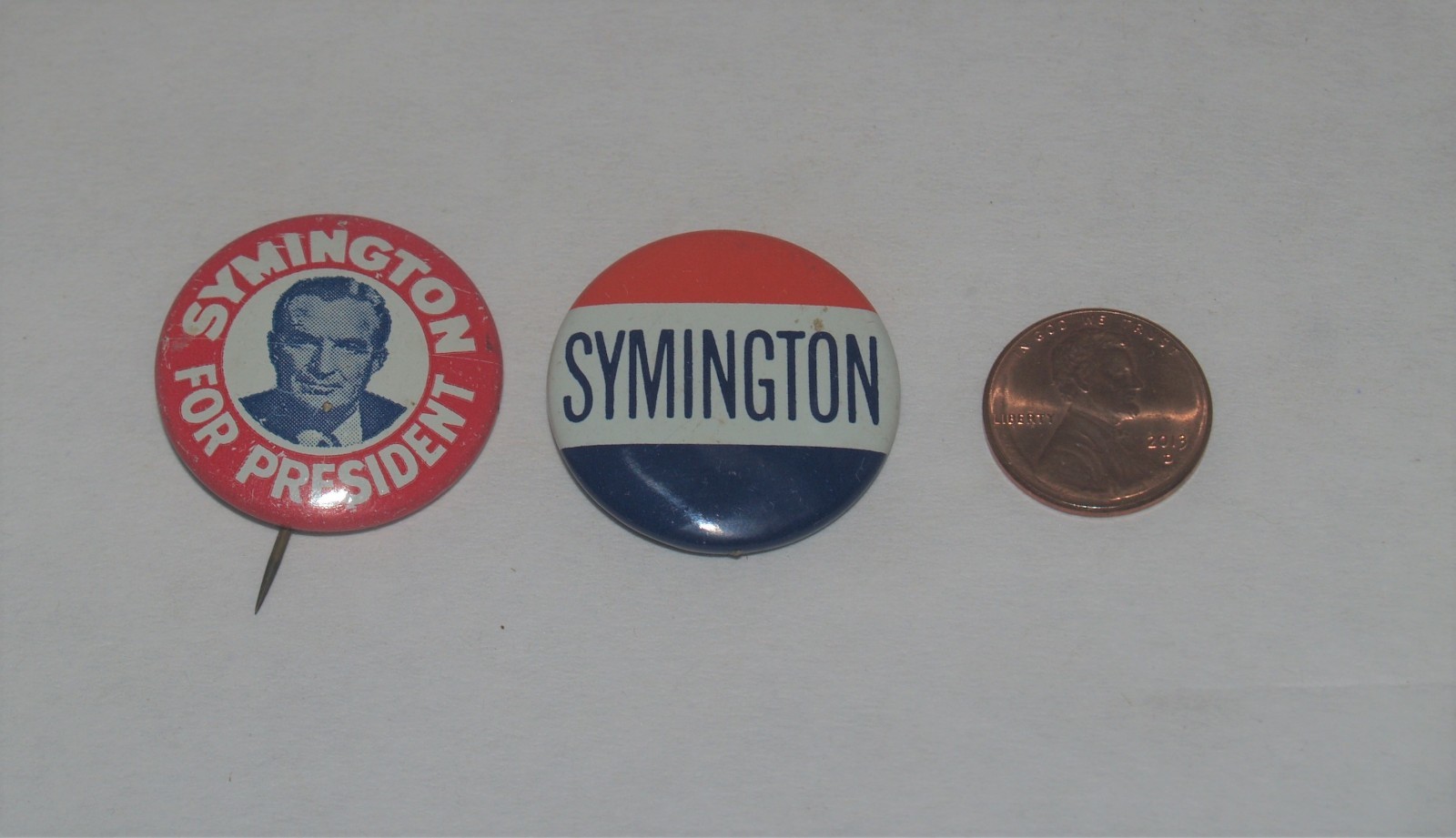 2 VINTAGE STUART SYMINGTON HOPEFUL PRESIDENTIAL CAMPAIGN PINBACK BUTTON ...