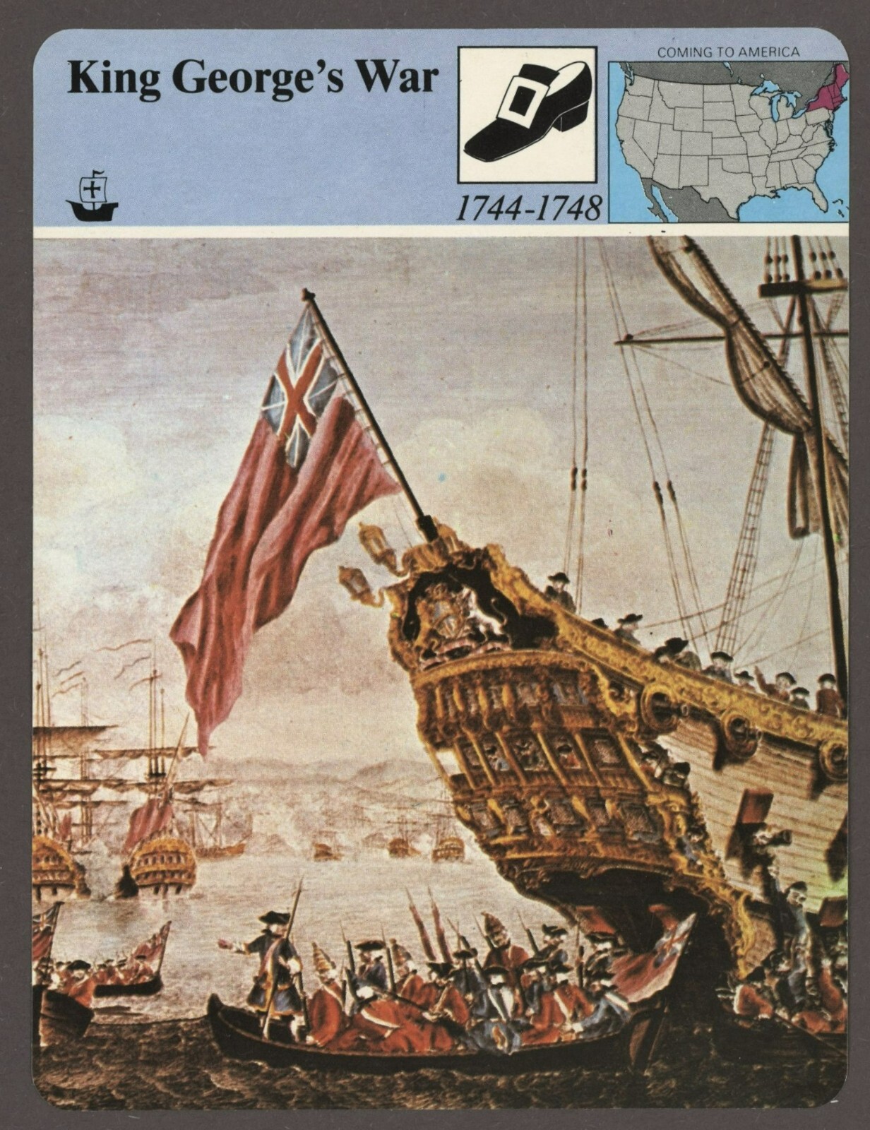 King Georges War Story of America Colonial Exploration History Card | eBay