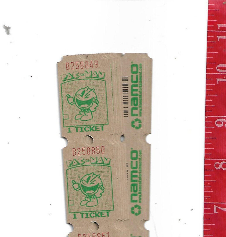Vintage Lot 100 Pac-man Prize arcade tickets original Namco ...