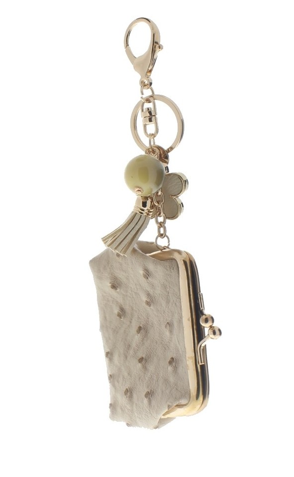 Bling Gold Tone Key Chain Purse Charm Fob Dangle Change Bag Tassel On ...