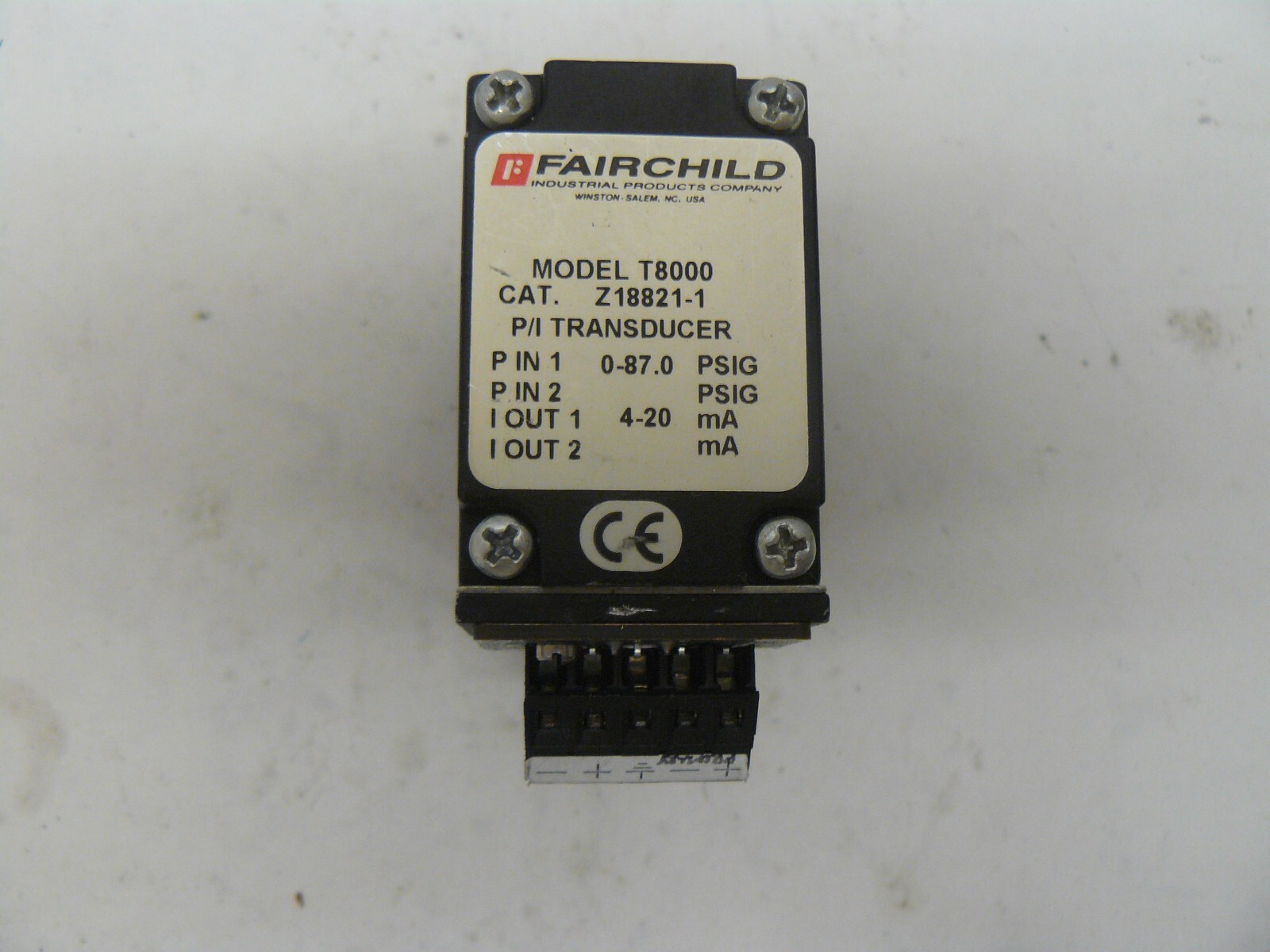 Fairchild model T8000 cat. Z18821-1 P/I transducer 0-87 psig | eBay