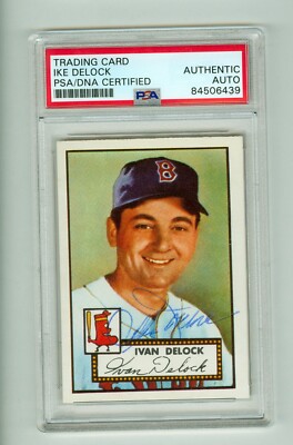 Ivan Ike Delock 1952 Topps Reprint Card #329 PSA/DNA Encased Autograph ...