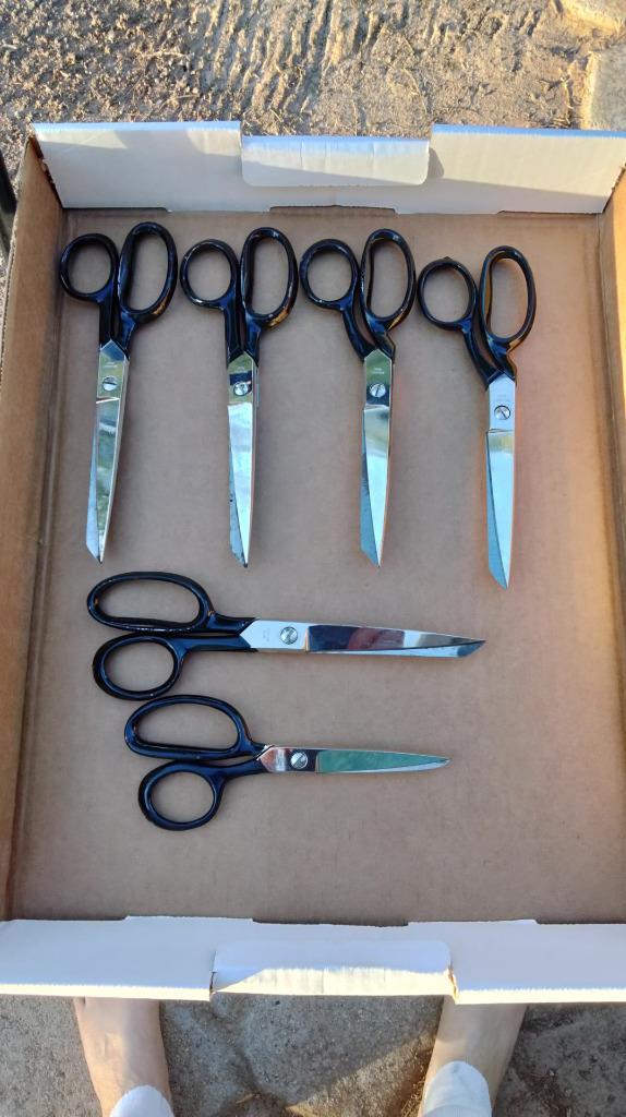 6 Pairs BELMONT ITALY Scissors Used 5 pairs 8" & 1 pr 6" Handles Blades ...