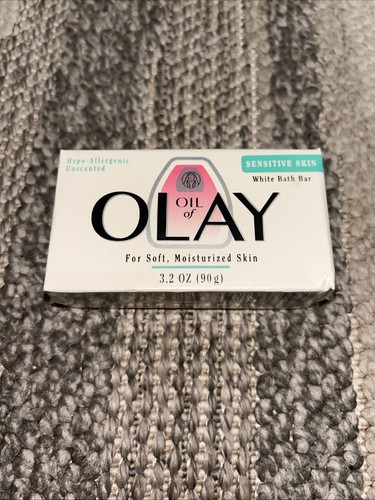 New Sealed Vintage 1995 Oil of Olay Sensitive Skin White Bath Bar Soap ...