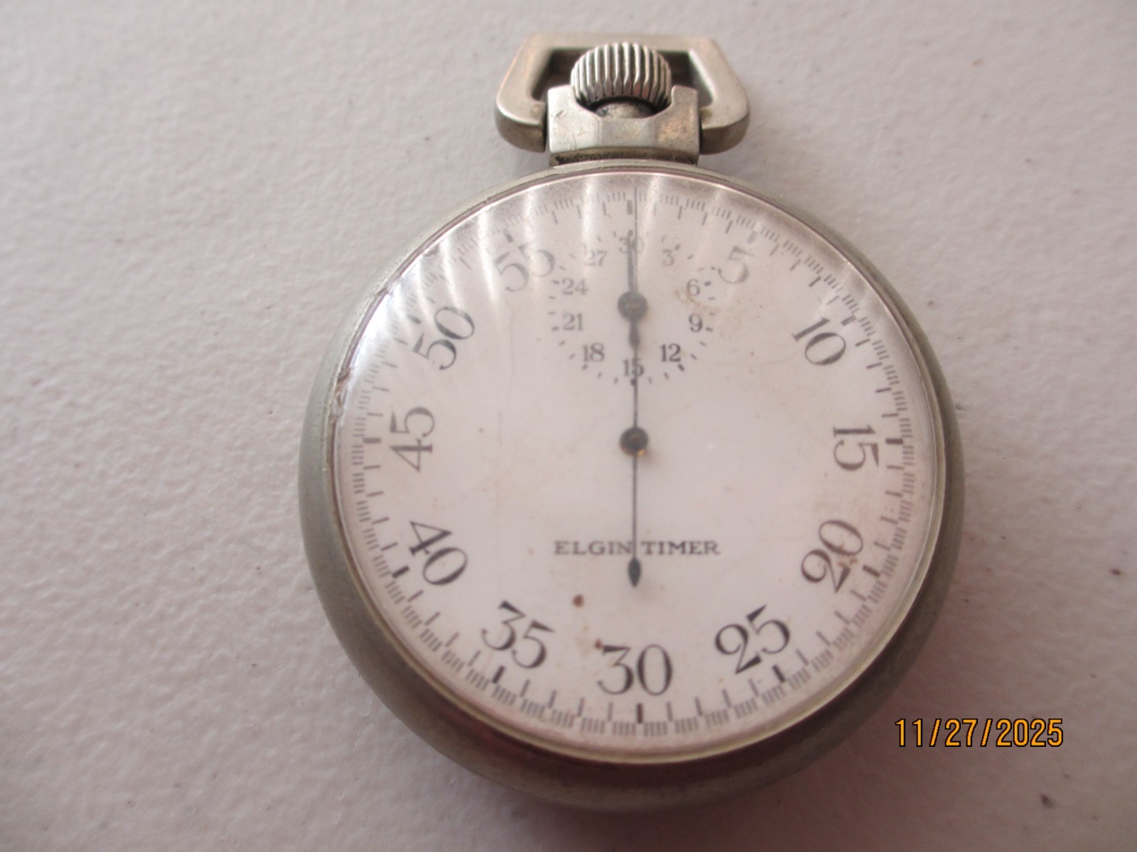 WWII 1943 ELGIN BOMB TIMER MODEL 21 GRADE 469 16S 7J POCKET STOPWATCH ...