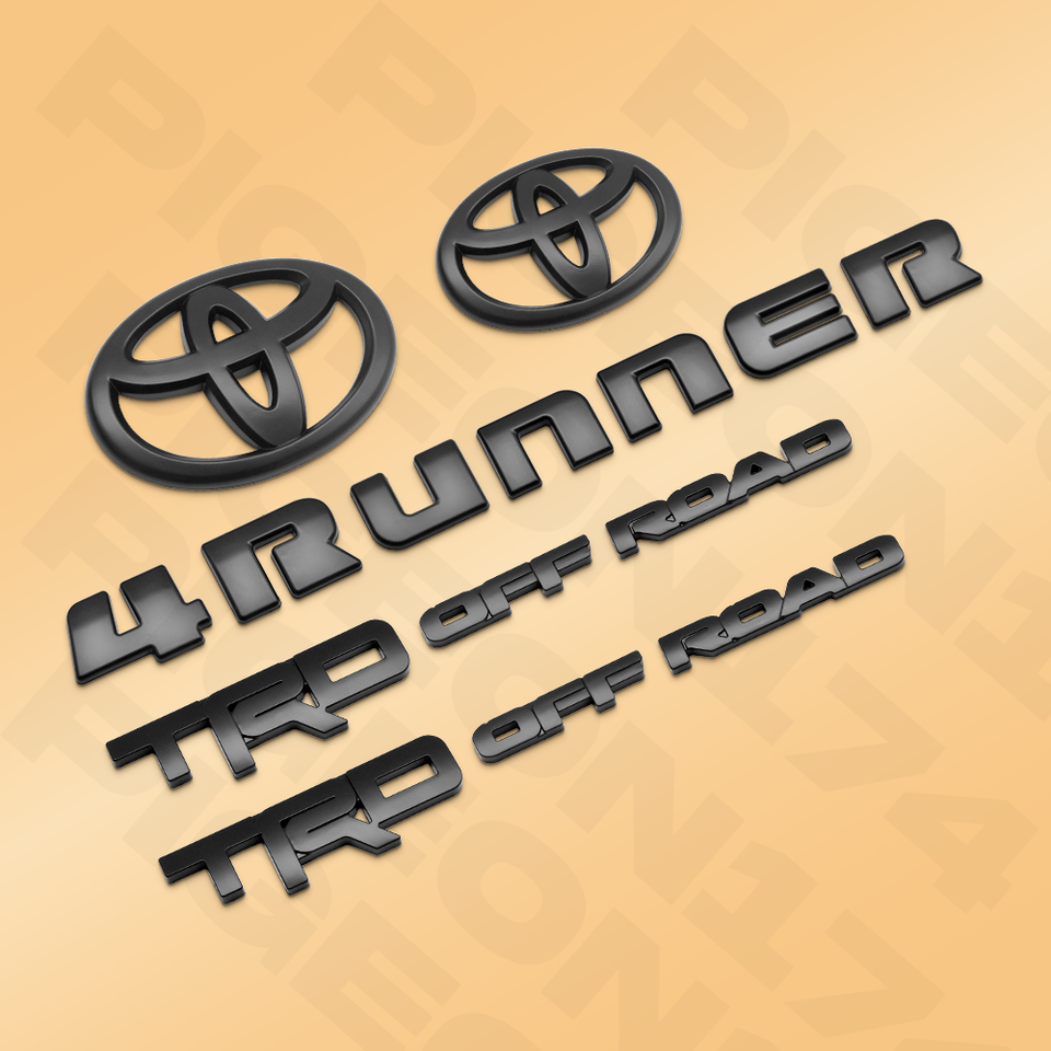 5 Black Out Emblem Overlay Kits Set For 2014-2024 4runner Off Road ...