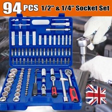 94pc Sockets Ratchets Driver Torx Bits Socket Set CV 1/2 1/4 94 Carry ...