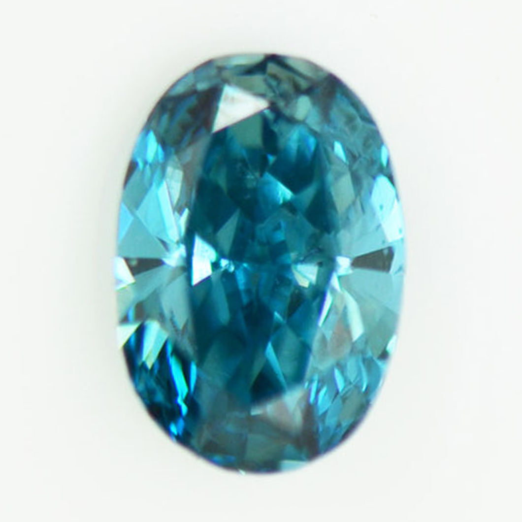 Loose Oval Shape Diamond Fancy Blue Color 1 Carat VS2 Enhanced 5.41X7 ...